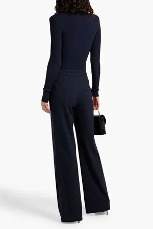 Veronica Beard Tonelli Pinstriped Twill Wide-leg Pants