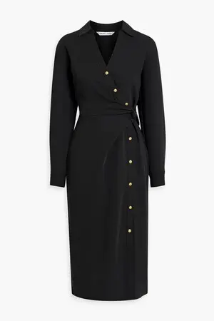 Veronica Beard Wright Wrap-effect Crepe Midi Shirt Dress