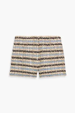 Veronica Beard Jazmin Metallic Striped Tweed Shorts