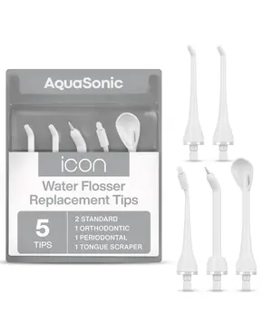 AQUASONIC Icon Water Flosser Replacement Standard White