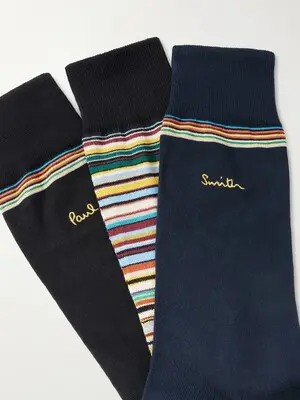 Paul Smith Striped Cotton-blend Socks