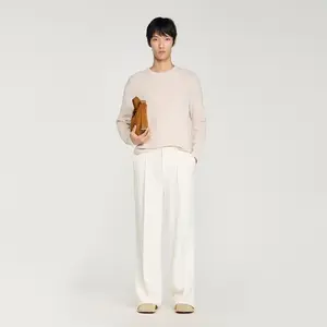 Sandro Seed Stitch Crew-neck Sweater - Ecru
