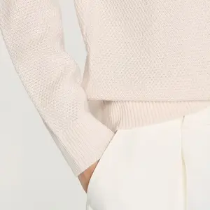 Sandro Seed Stitch Crew-neck Sweater - Ecru
