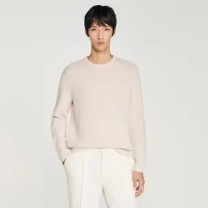 Sandro Seed Stitch Crew-neck Sweater - Ecru
