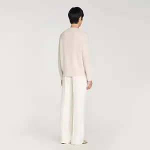 Sandro Seed Stitch Crew-neck Sweater - Ecru
