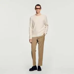 Sandro Seed Stitch Crew-neck Sweater - Ecru