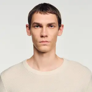 Sandro Seed Stitch Crew-neck Sweater - Ecru