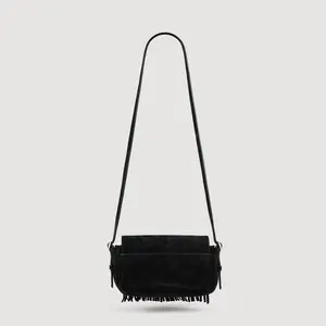 Sandro Mini Mambo Suede Bag - Black