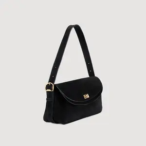 Sandro Le Mambo Suede Bag - Black