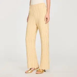 Sandro Rhinestone Knit Trousers