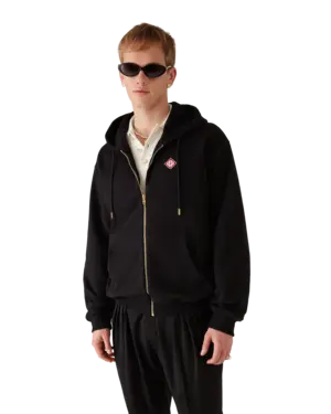 Casablanca Diamond Logo Zip Hooded Sweatshirt