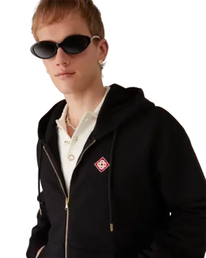 Casablanca Diamond Logo Zip Hooded Sweatshirt