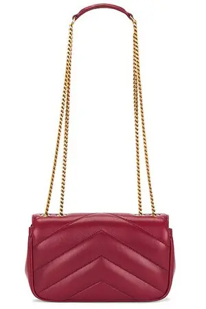Saint Laurent Mini Loulou Chain Bag - Carmine Red