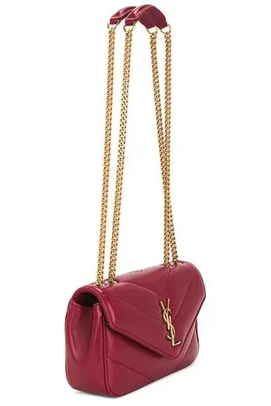Saint Laurent Mini Loulou Chain Bag - Carmine Red