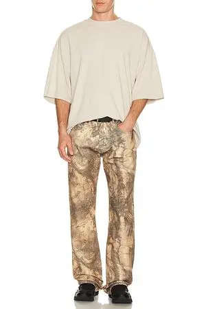 PLEASURES Hendrix Flare Jeans In Camouflage Print - Brown Tree