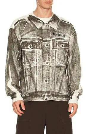 PLEASURES Trucker Heavyweight Long Sleeve Tee - Bone