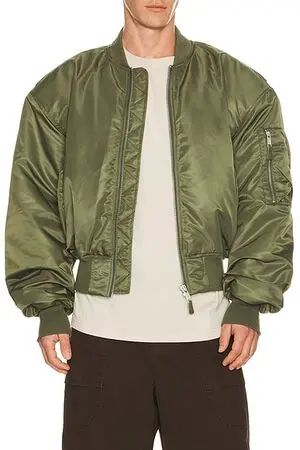 ENTIRE STUDIOS Cropped Bomber Jacket - Khaki