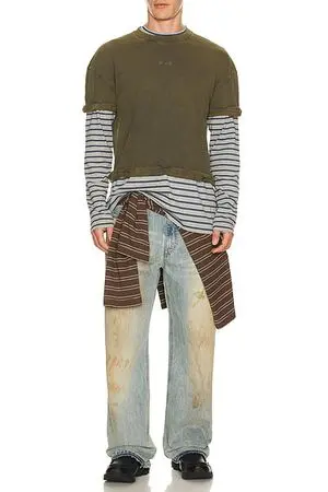 We11Done Layered Striped T-shirt - Grey