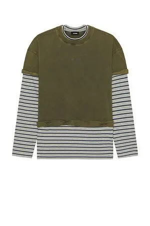 We11Done Layered Striped T-shirt - Grey