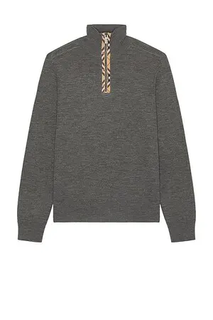 Burberry Cameron Quarter Zip Sweater - Grey