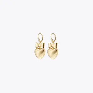 Tory Burch Curiosity Heart And Bow Earrings - Tory Gold