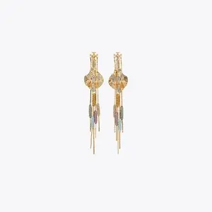 Tory Burch Runway Embellished Front-back Earrings - Gold/crystal