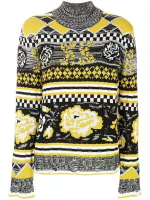 MSGM Patterned Jumper - Yellow
