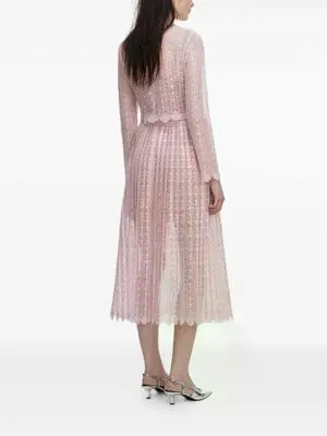 SELF-PORTRAIT Lace Pleated Midi Dress