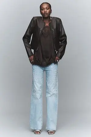 Edwin Marli High-rise Wide Leg Jeans With Embellishments - Medium Denim