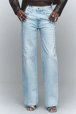 Edwin Marli High-rise Wide Leg Jeans With Embellishments