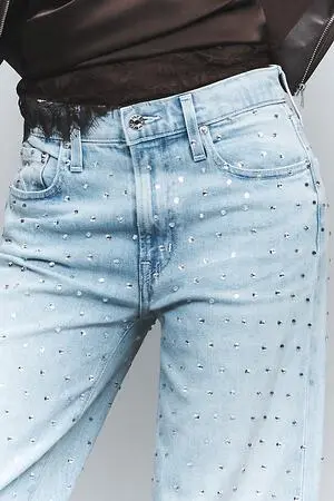 Edwin Marli High-rise Wide Leg Jeans With Embellishments
