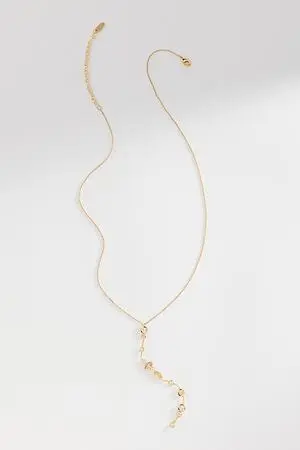 Anthropologie Mixed Crystal Y Necklace - Clear