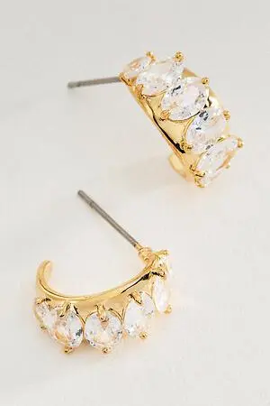 Anthropologie Crystal Baguette Earrings - Clear