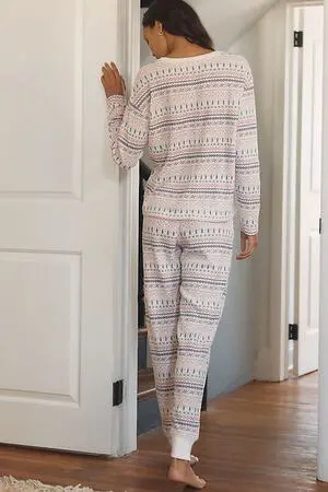 PAPINELLE Fairisle Waffle-knit Pajama Set