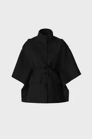 Mackage Henrietta Double-face Wool Cape Jacket - Black