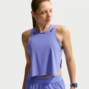 Nike Aeroswift Dri-fit Adv Cropped Running Tank Top - Blue