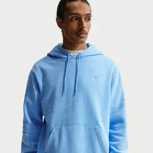 Nike Sportswear Club Washed Fleece Hoodie - Blue