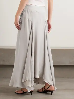 KALLMEYER Asymmetric Pleated Silk-chiffon Skirt