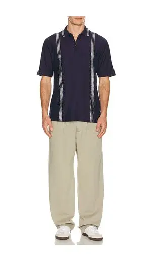 PALMES Panel Zip Polo In . Also - Navy
