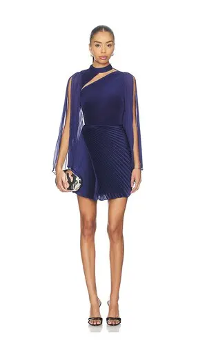 Alice + Olivia Aurelie Draped Cape Mini Dress