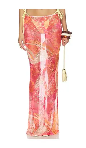 DONDE ESTEBAN Toronja Salpicon Lace Long Skirt