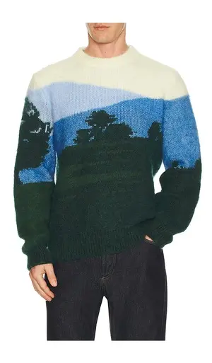 Lacoste Mountain Graphic Wool Crew Neck Pullover Sweater