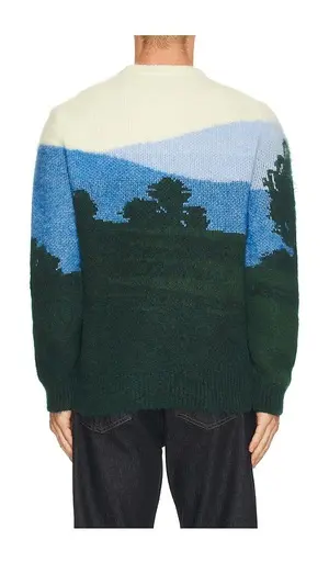 Lacoste Mountain Graphic Wool Crew Neck Pullover Sweater