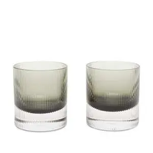 FERM LIVING Ripple Tumbler Glasses Set - Smoked Grey