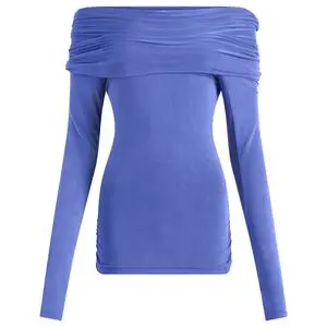 PEACHY DEN The Kylie Cold Shoulder Top - Cobalt Blue
