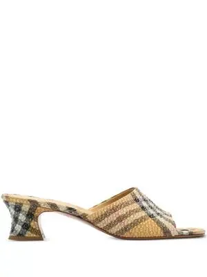Burberry Sloane Rhinestone-check Heeled Sandals