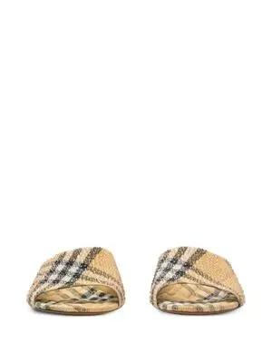 Burberry Sloane Rhinestone-check Heeled Sandals