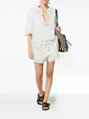 MARANT ETOILE Shana Laser-cut Top - White