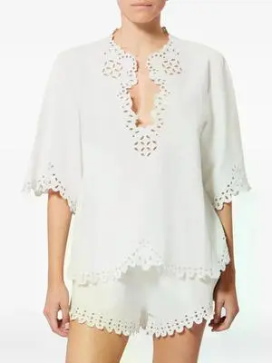 MARANT ETOILE Shana Laser-cut Top - White