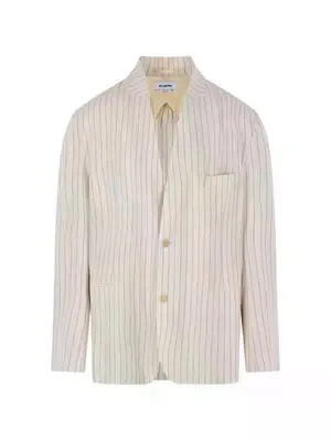 HED MAYNER Pinstripe Collarless Blazer